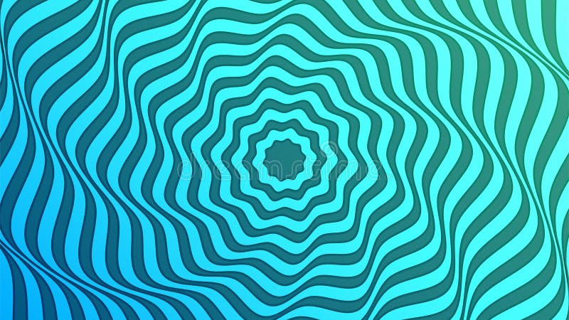 Turquoise Wavy Background with Optical Illusion. Vector Illustration ...