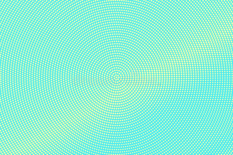 Turquoise Yellow Dotted Halftone. Subtle Centered Dotted Gradient Stock ...