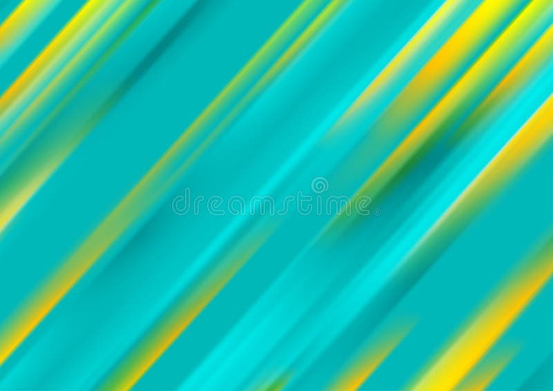 Turquoise and Yellow Smooth Stripes Abstract Background Stock Vector ...