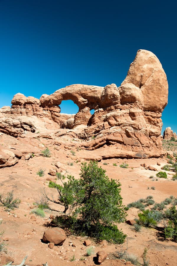 Turret Arch in Arches National Park Stock Image - Image of horn, rock ...