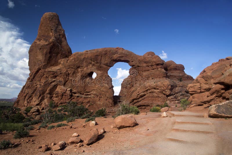 Turret Arch at Arches National Park Moab Utah. Stock Photo - Image of ...