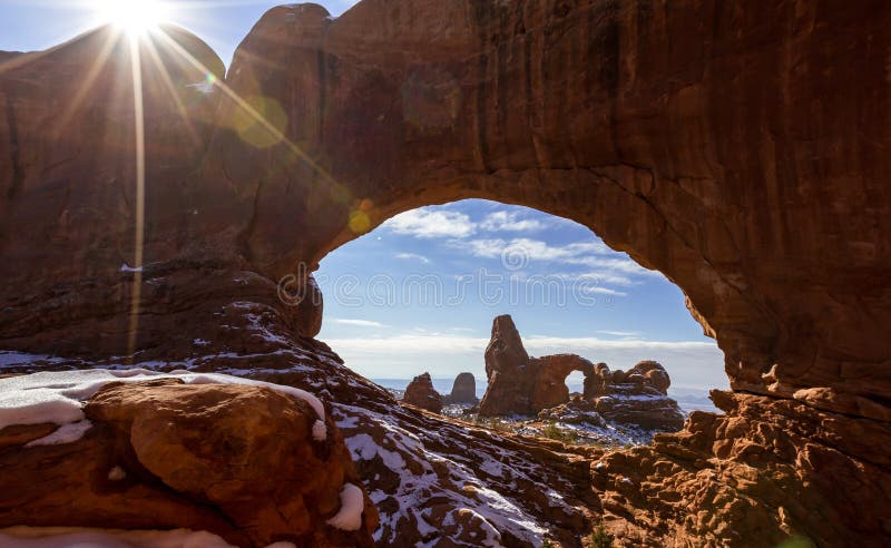 Turret Arch Thru North Window Stock Image - Image of seasonal, layers ...