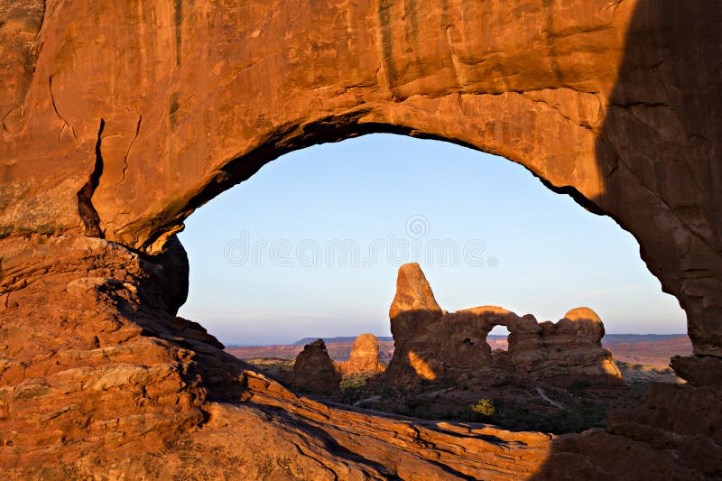 Turret Arch stock image. Image of sunrise, north, rock - 75256335