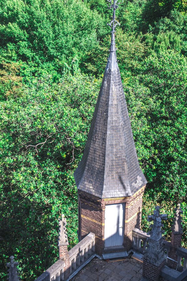 Turret of a Church with Terrace Stock Photo - Image of building ...