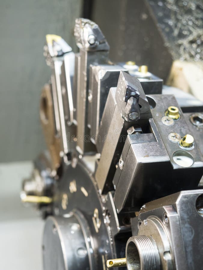 Turret of CNC turning stock photo. Image of bore, hole - 57232548