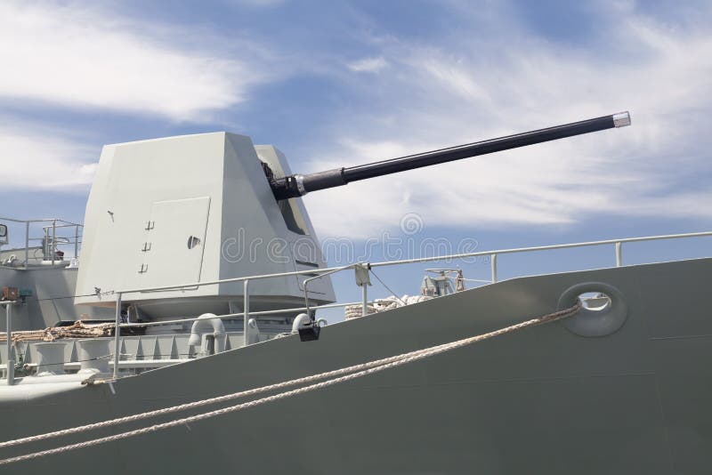 Turret on a destroyer stock image. Image of turret, equipment - 52693763