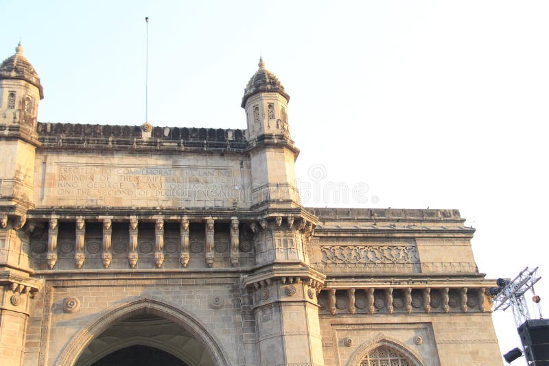 Turret and Front Architecture of Gateway of India Stock Photo - Image ...