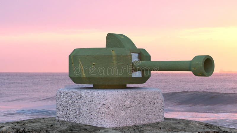 Turret stock illustration. Illustration of warfare, isolated - 129462401