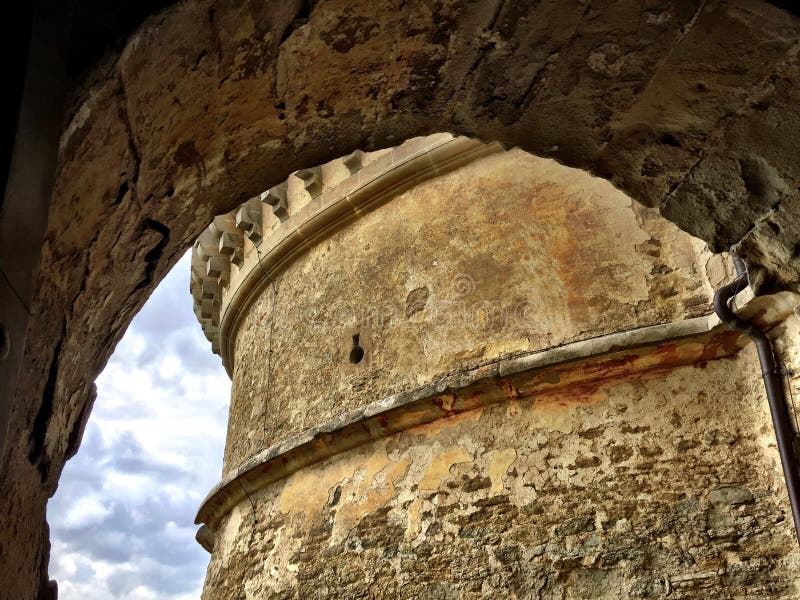 Turret of Rocca, San Leo, Italy Stock Image - Image of facade, arches ...
