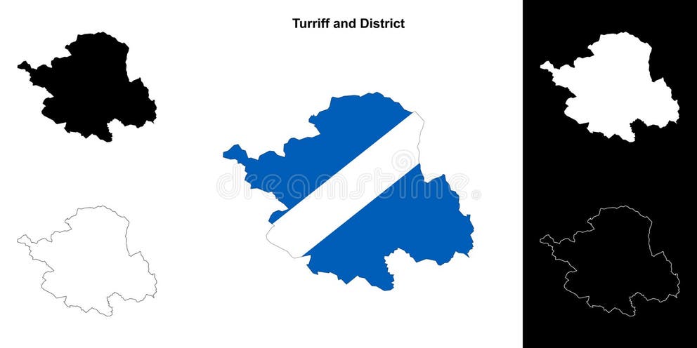 Turriff and District Outline Map Stock Vector - Illustration of empty ...