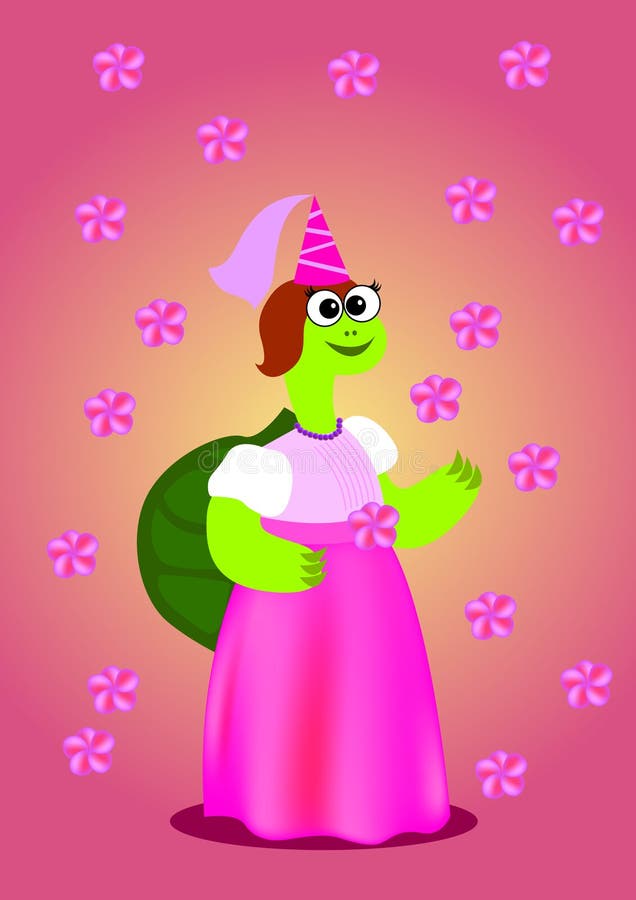 Turtle stock vector. Illustration of flower, digital - 21966743