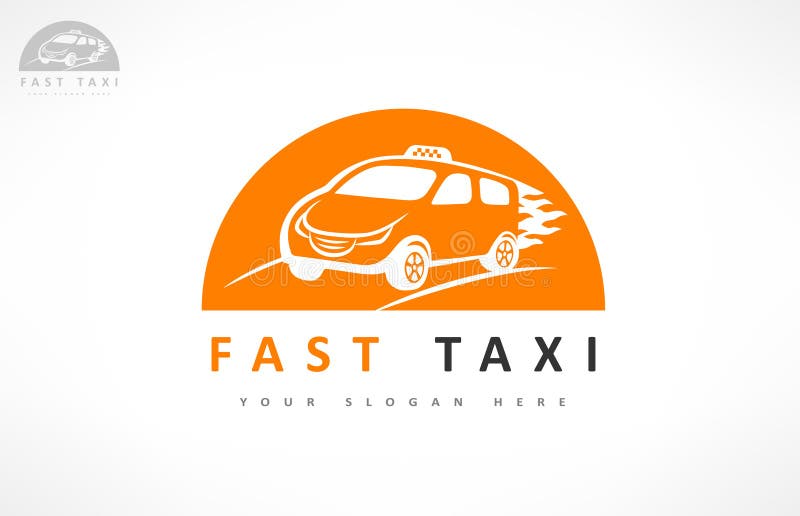 Fast Taxi Logo. Machine at High Speed with a Plume of Fire Stock Vector ...