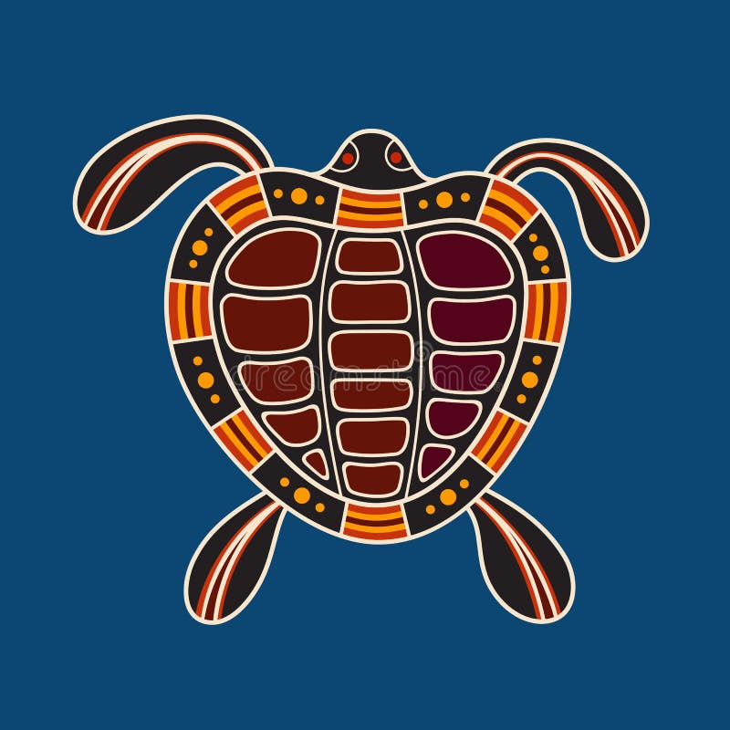 Turtle. Aboriginal Art Style. Vector Monochrome Illustration Isolated ... Turtle. Aboriginal Art Style. Vector Monochrome Illustration Isolated ...