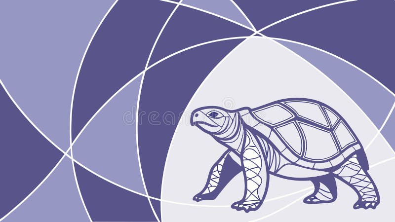 Turtle with Abstract Geometric Shell Pattern, Nature Art Vector, Vector ...