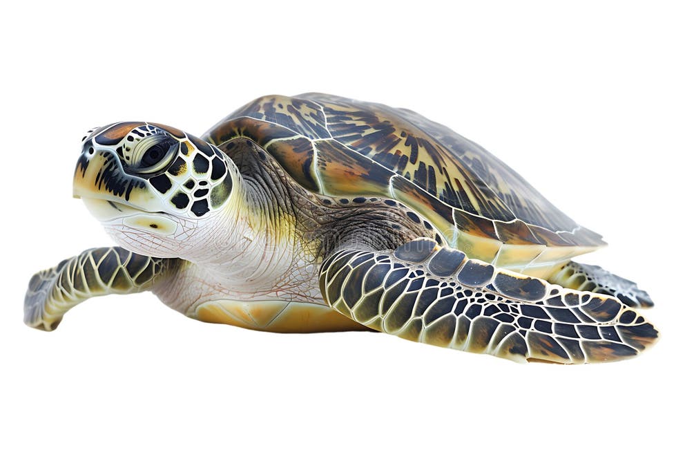 Turtle Alone Against Transparent Backdrop Stock Illustration ...