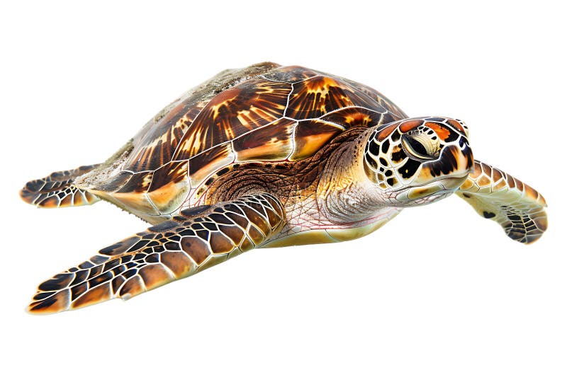 Turtle Alone Against Transparent Backdrop Stock Illustration ...