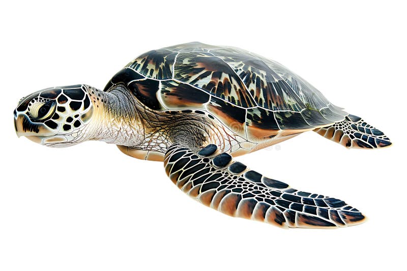 Turtle Alone Against Transparent Backdrop Stock Illustration ...