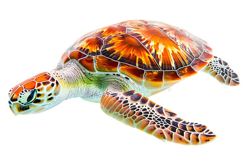 Turtle Alone Against Transparent Backdrop Stock Illustration ...