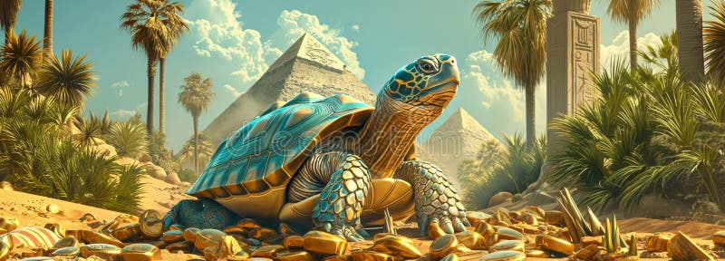 The Turtle of Ancient Egypt. Stock Illustration - Illustration of arid ...