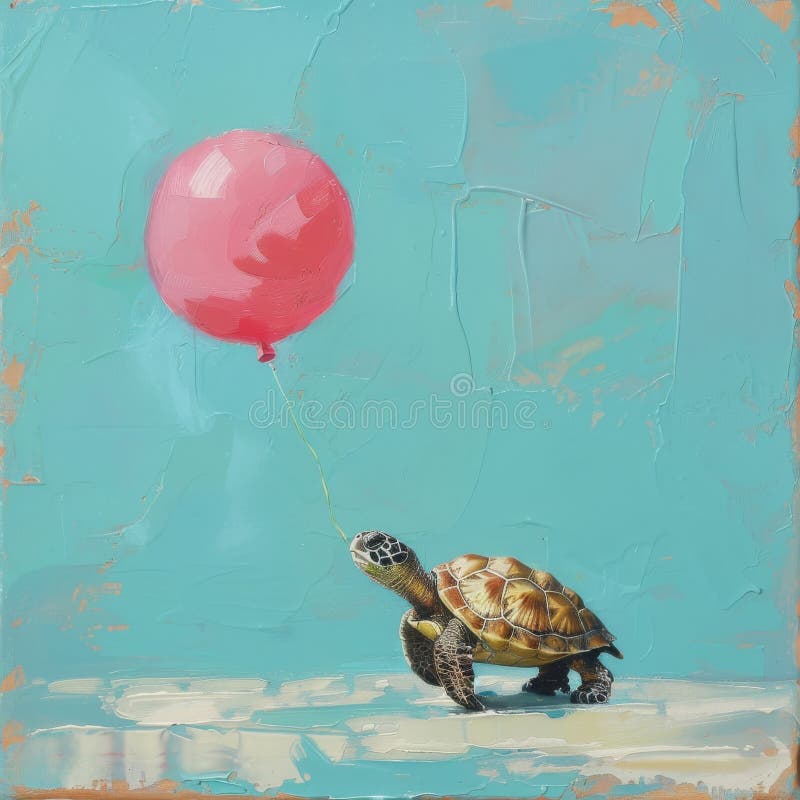 Turtle with balloon shell stock illustration. Illustration of balloon ...