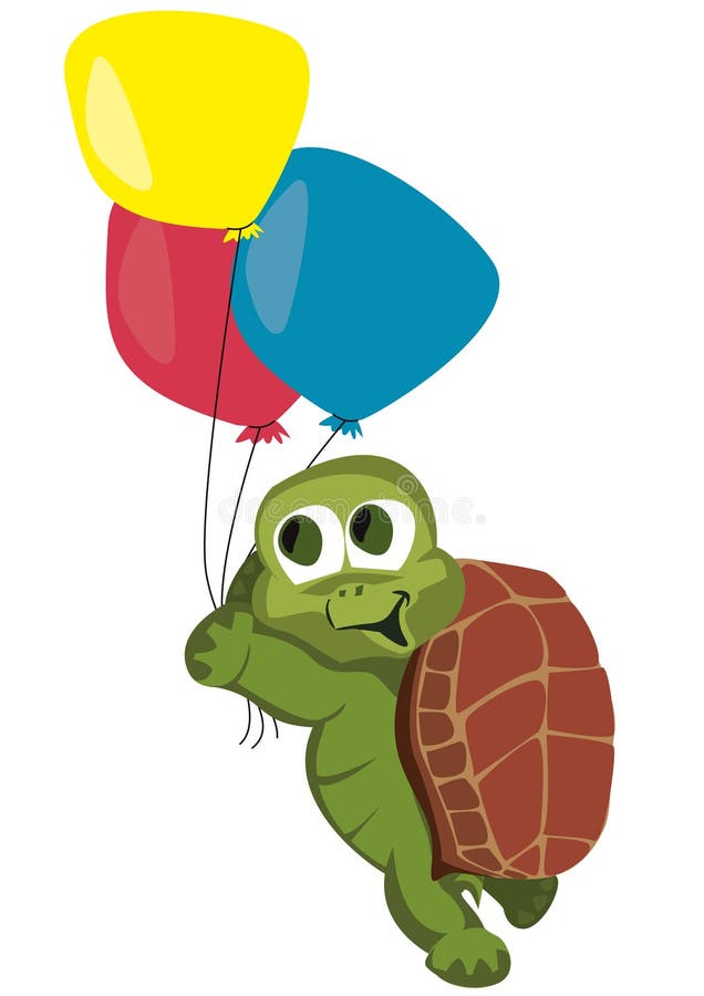 Turtle with balloons stock vector. Illustration of hilarious - 19248920