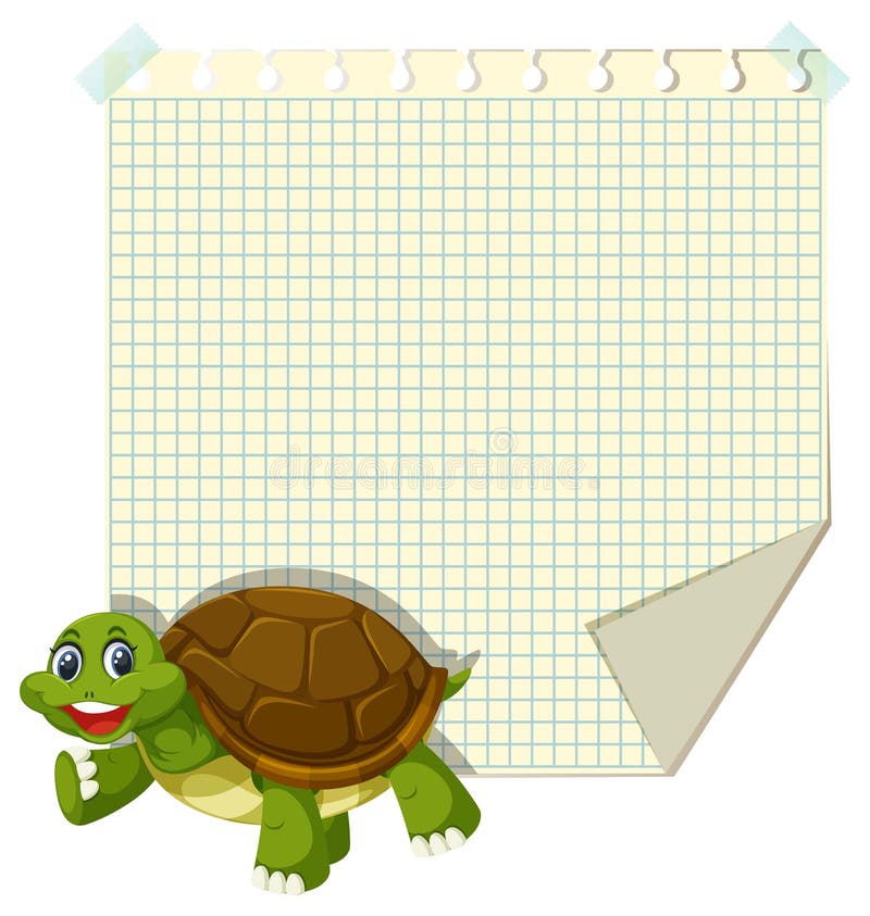 Turtle on blank note stock vector. Illustration of banner - 147800351
