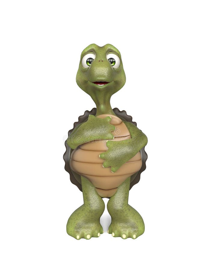 Turtle cartoon is afraid stock illustration. Illustration of character ...