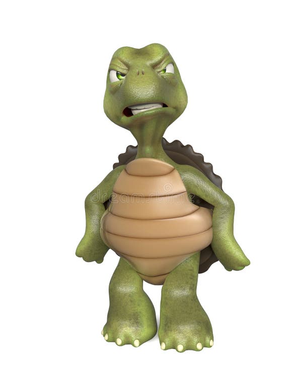 Turtle cartoon is angry stock illustration. Illustration of little ...