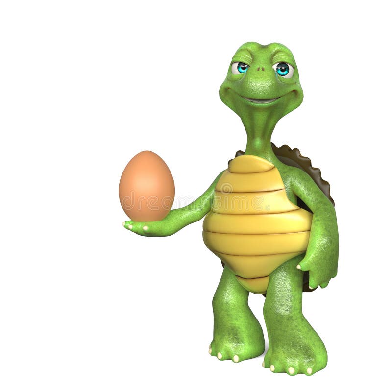 Turtle Cartoon is Holding a Triple Burger Stock Illustration ...