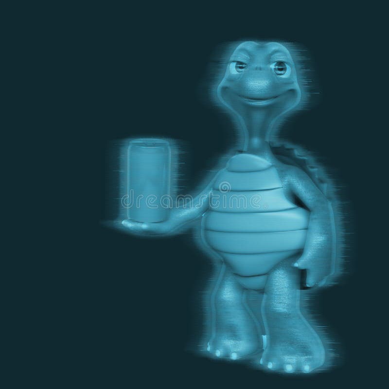 Turtle Cartoon is Holding a Soda Can Stock Illustration - Illustration ...
