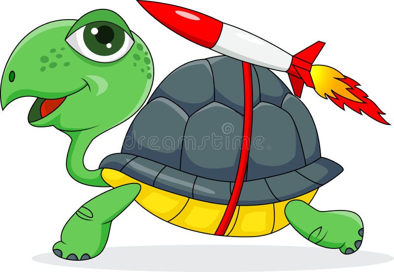 Rocket Turtle with Clipping Path Stock Illustration - Illustration of ...