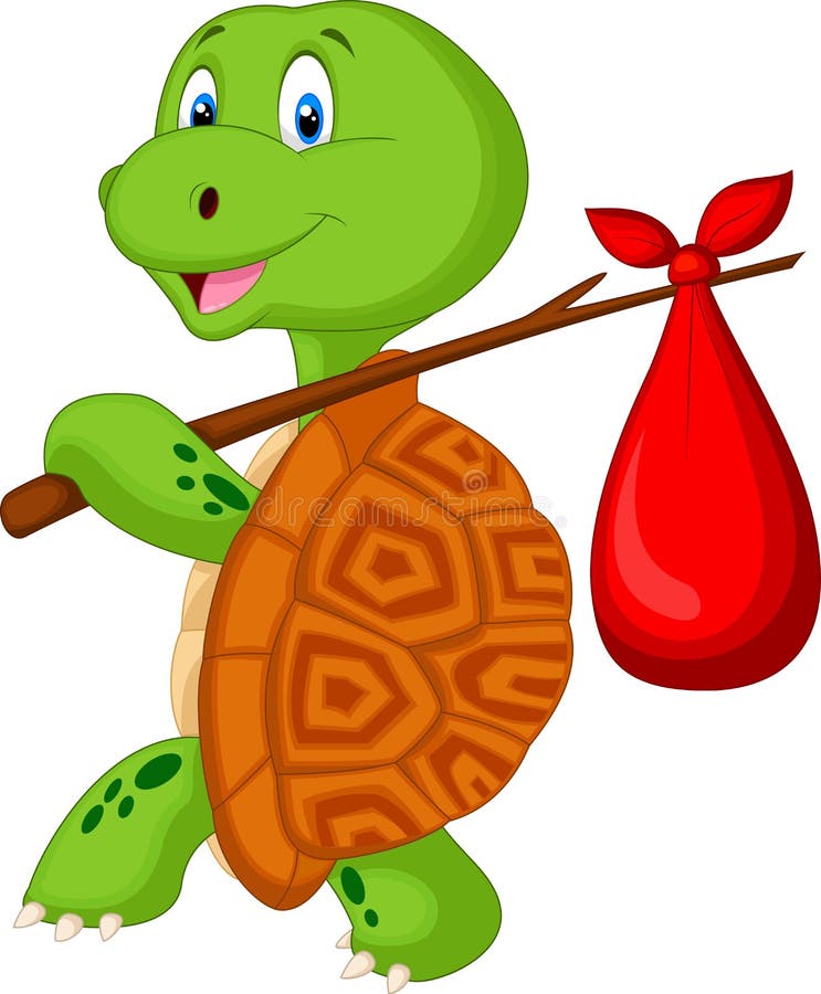 Turtle cartoon traveling stock vector. Illustration of shell - 39805608