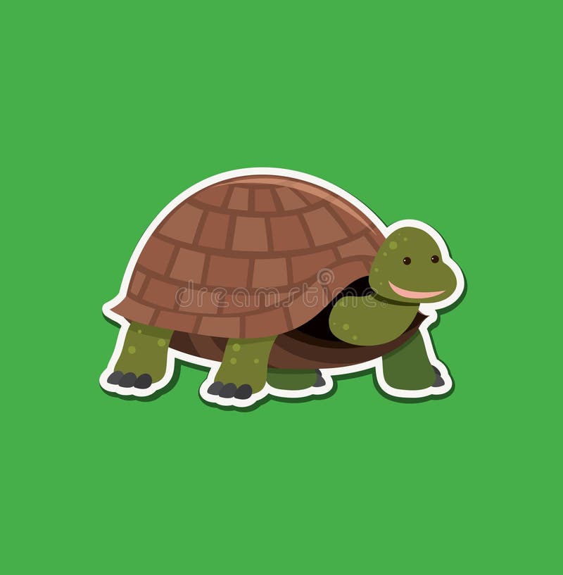 A simple turtle sticker stock vector. Illustration of label - 140337003