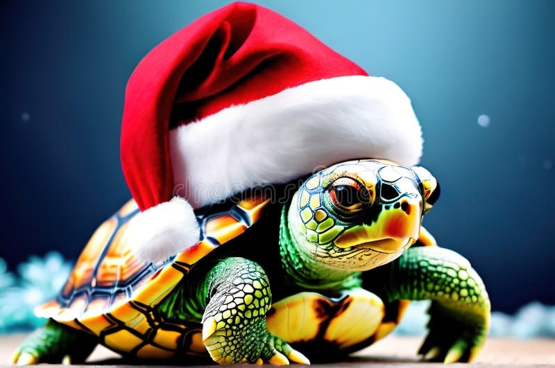 A Turtle in a Christmas Suite at 23-9-2024 Stock Illustration ...