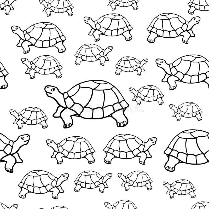Turtle Contour Pattern Illustration Stock Vector - Illustration of ...