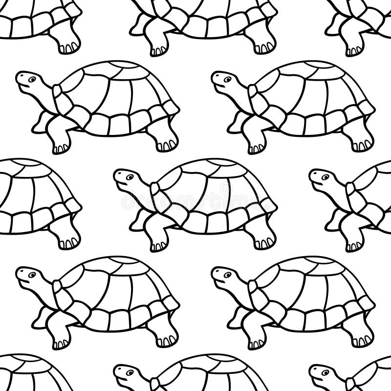 Big Turtle - Contour Drawing, Coloring Page Stock Vector - Illustration ...