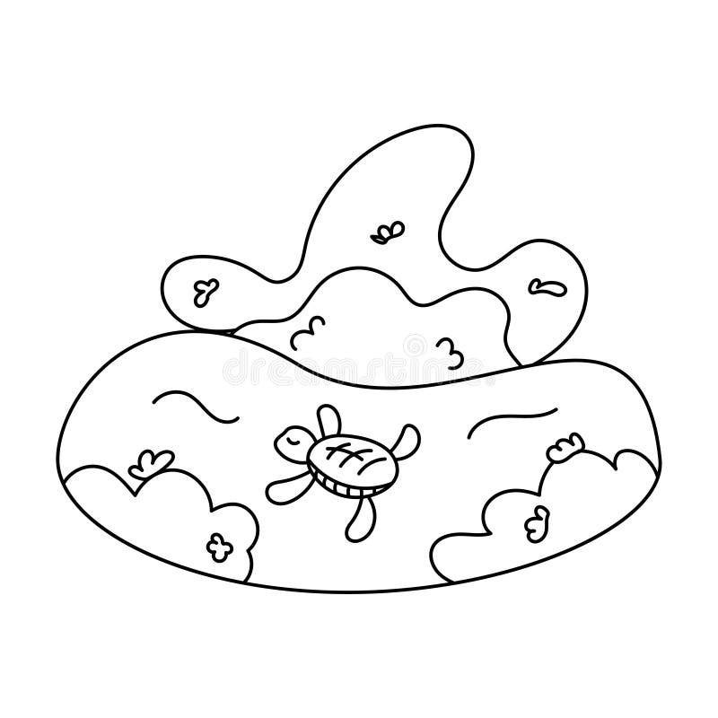 Turtle on a coral reef stock vector. Illustration of valledupar - 214326296