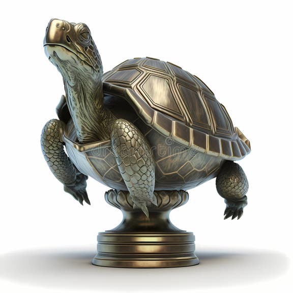Turtle 3D Trophy. Generative AI Stock Illustration - Illustration of ...