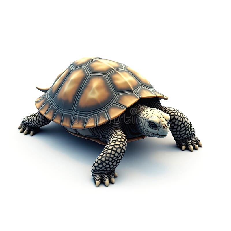 An Isometric Depiction of Icon Turtle on Clean White Background Stock ...