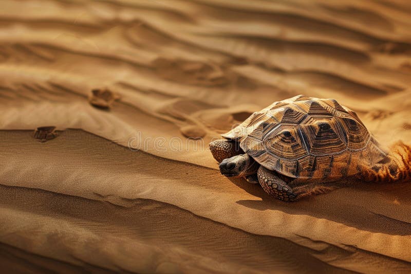 Turtle in the Desert with Sunny Weather Stock Illustration ...