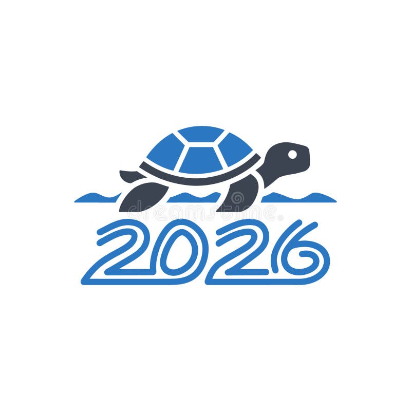 Turtle 2026 Design Icon stock vector. Illustration of year - 384694430