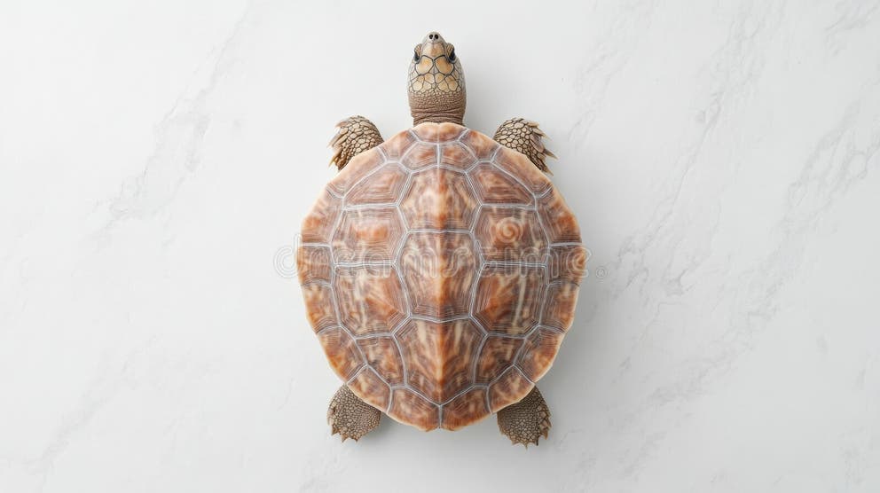 Detailed View of a Turtle Showcasing Its Intricate Shell Patterns on a ...