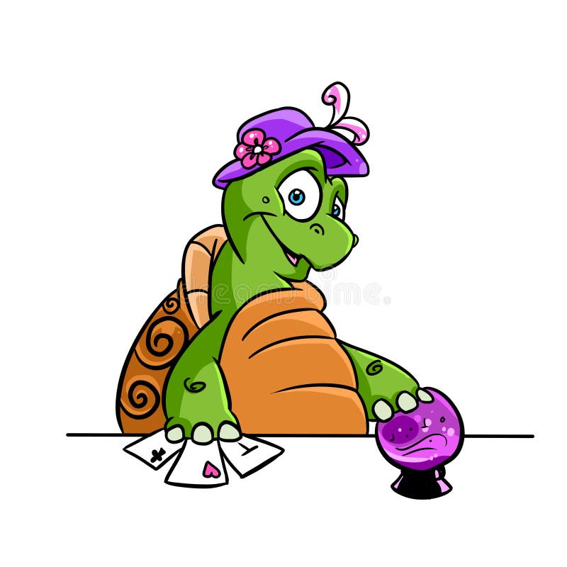 Turtle Divination Magic Character Fairy Tale Illustration Cartoon Stock ...