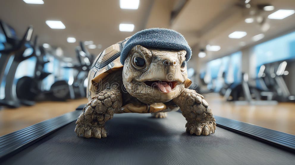 Turtle Exercise, AI Generated Stock Illustration - Illustration of walk ...