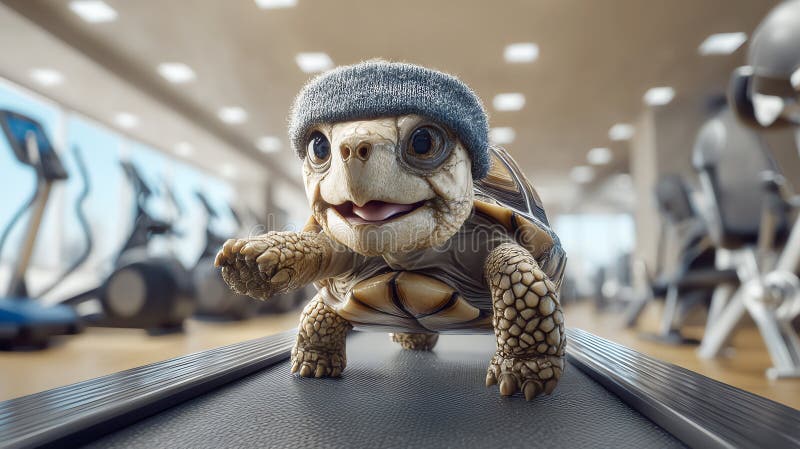 Turtle Exercise, AI Generated Stock Illustration - Illustration of fast ...