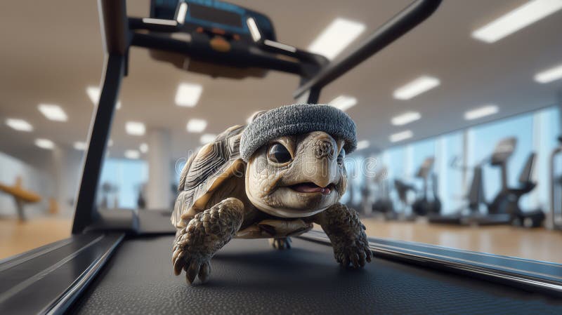Turtle Exercise, AI Generated Stock Illustration - Illustration of advertising, slowly: 382664581