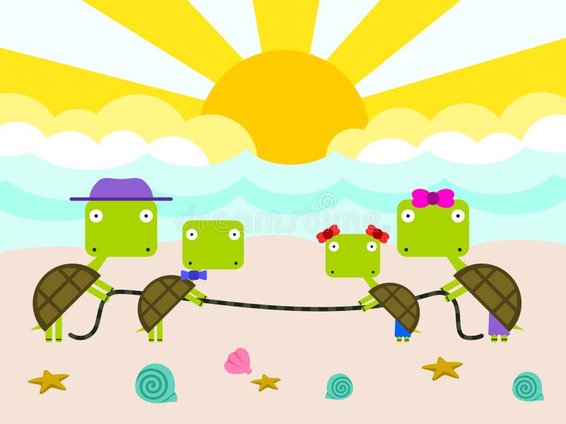 Turtle family illustration stock vector. Illustration of vector - 47134986