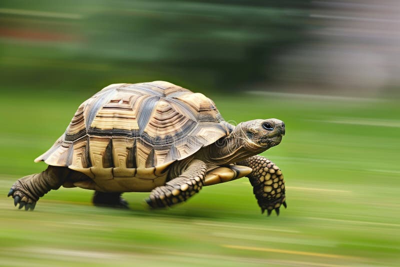A Turtle that Fast Runs in Blur Background .generative AI Stock ...