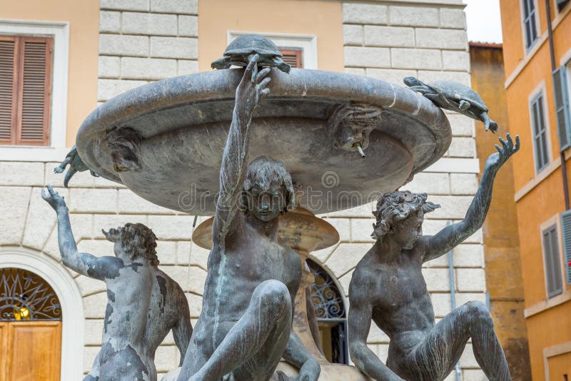 The Turtle Fountain, in Rome, Italy Editorial Image - Image of fontana ...