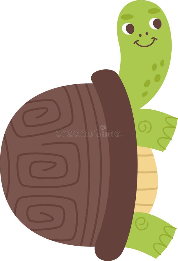 Turtle Funny Animal stock vector. Illustration of cute - 300414731